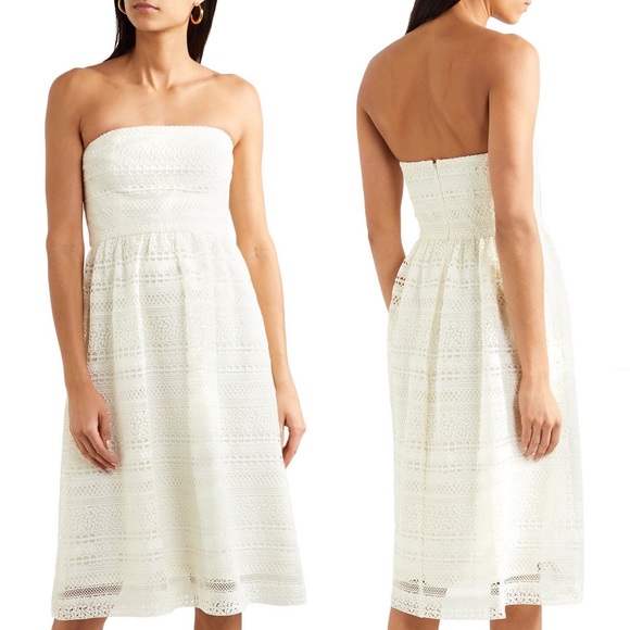 J. Crew | Dresses | Nwt Jcrew Stanbury Strapless Crocheted Lace Midi ...